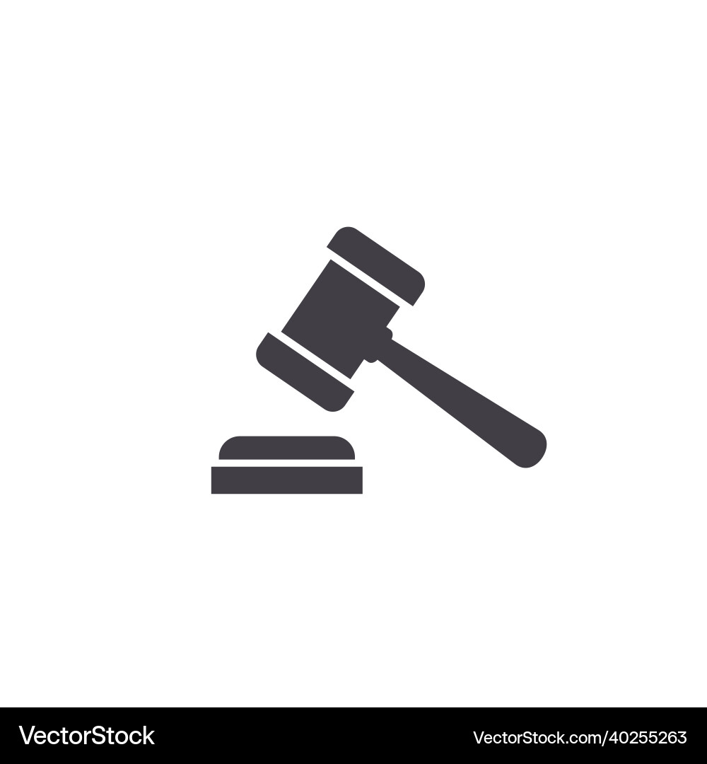 Judge gavel icon simple isolated on white Vector Image