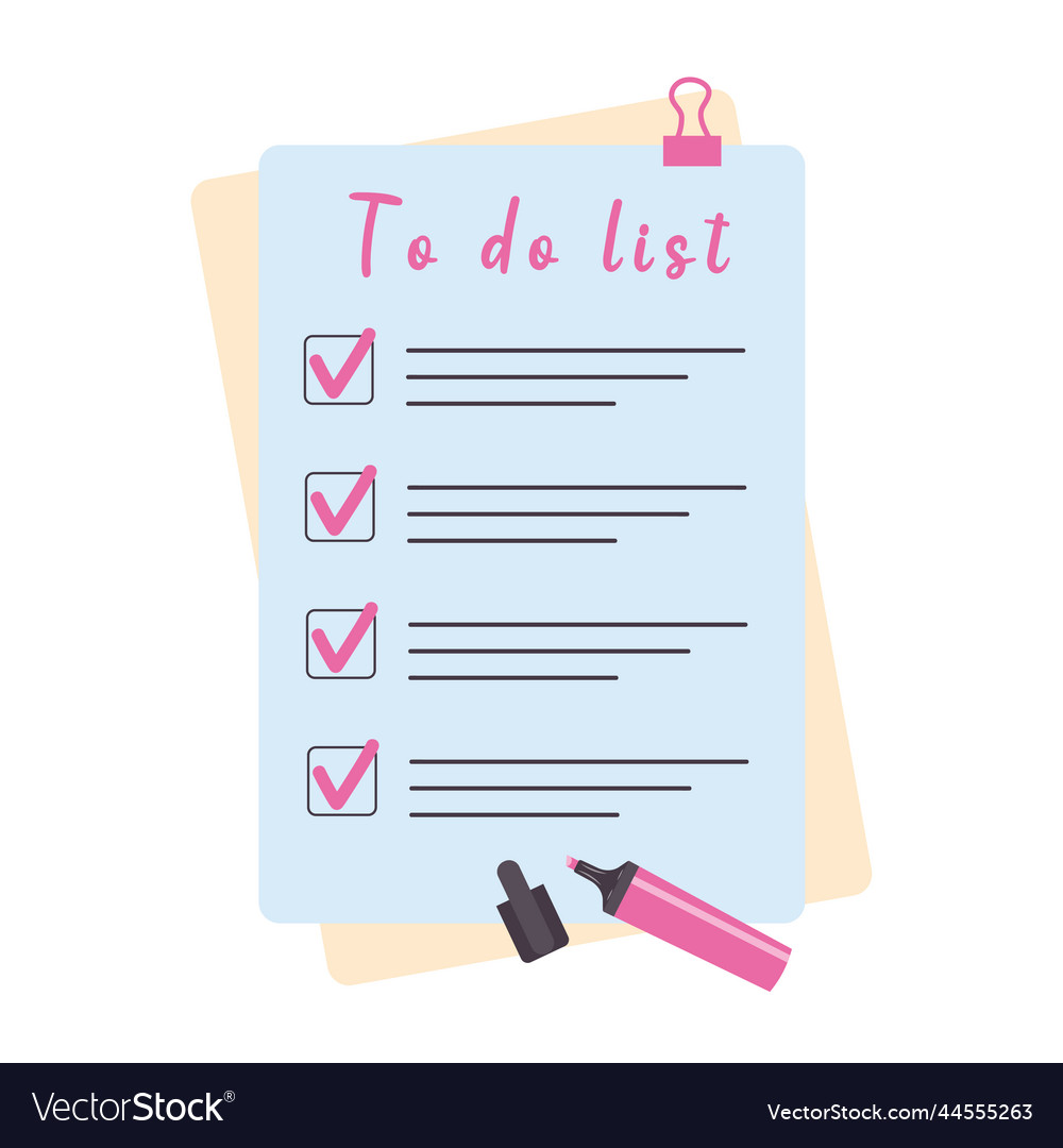 Paper sheet with checkmarks to do list Royalty Free Vector Paper sheet with checkmarks to do list Royalty Free Vector
