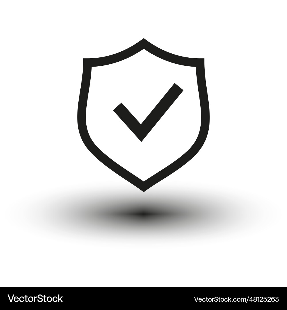 Protection icon with ok shield with a ok sign Vector Image