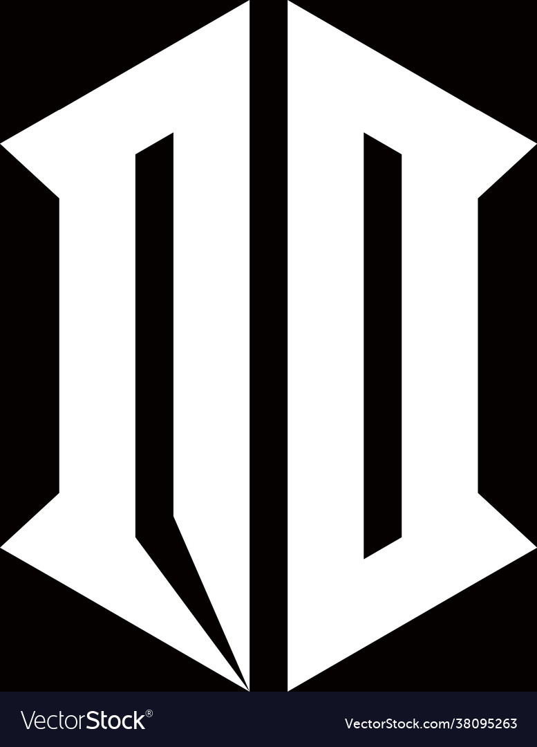 Qd logo monogram with shield shape designs Vector Image