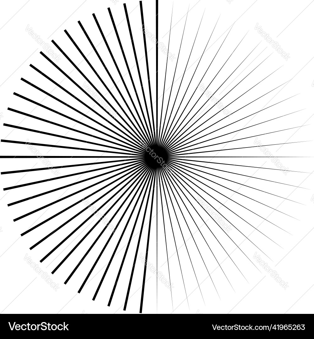 Radial radiating and converging lines stripes Vector Image