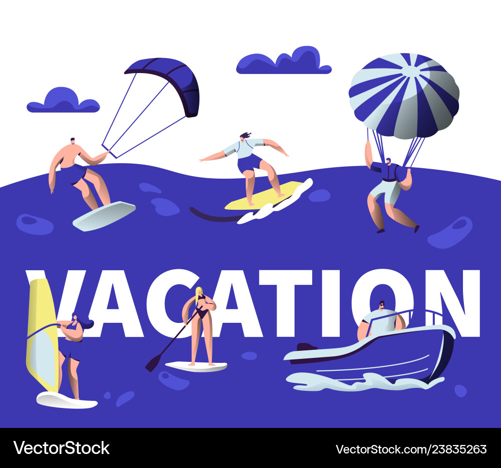 Summer vacation water sport activity banner Vector Image