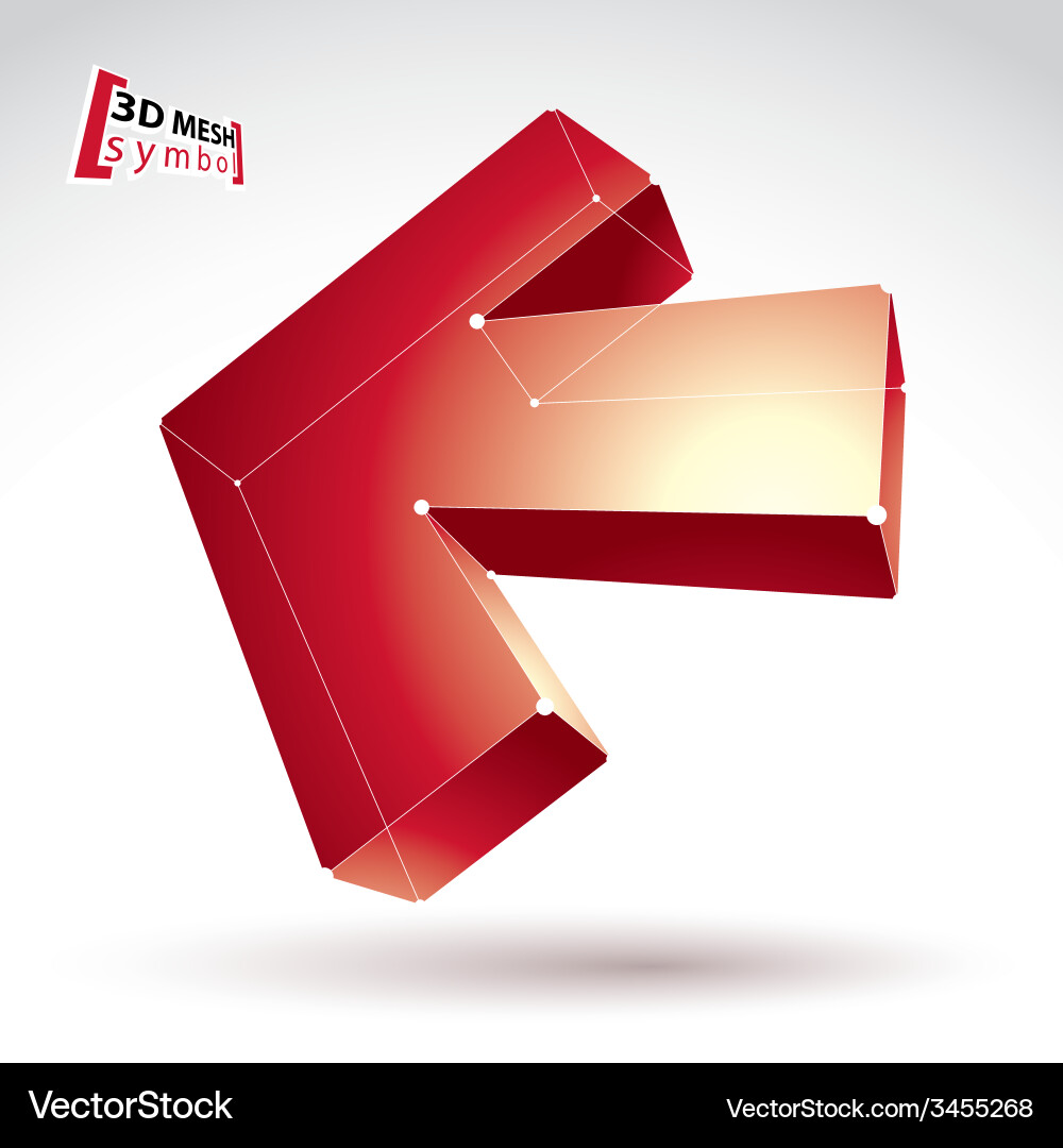 3d mesh trendy colorful backward arrow isolated Vector Image
