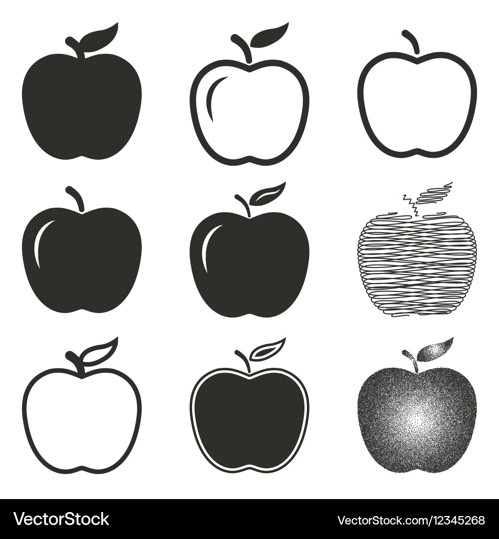 Apple icon set Royalty Free Vector Image - VectorStock