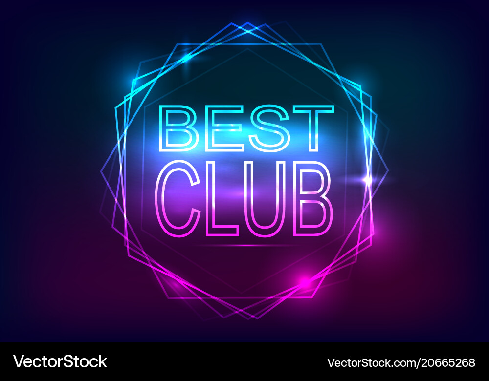 Best club advertisement template neon style Vector Image