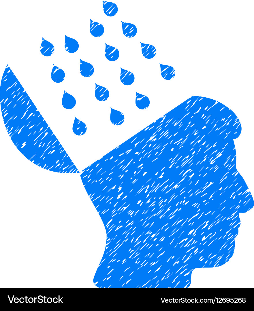 Brain Shower Grainy Texture Icon Royalty Free Vector Image