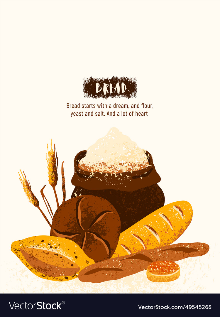Bread poster background Royalty Free Vector Image