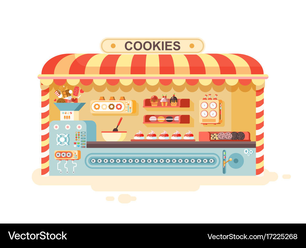 Cartoon isolated urban stall Royalty Free Vector Image
