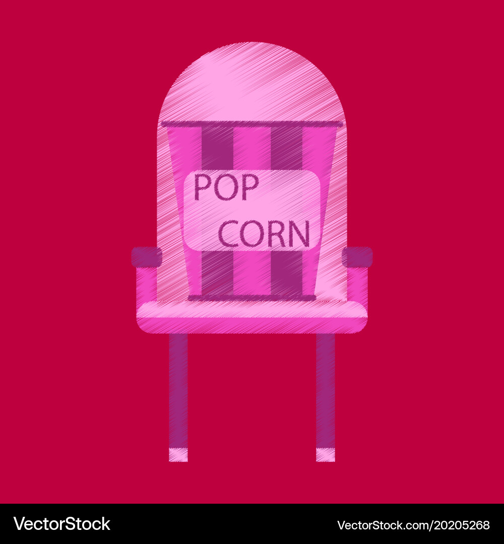 Flat icon in shading style popcorn cinema Vector Image