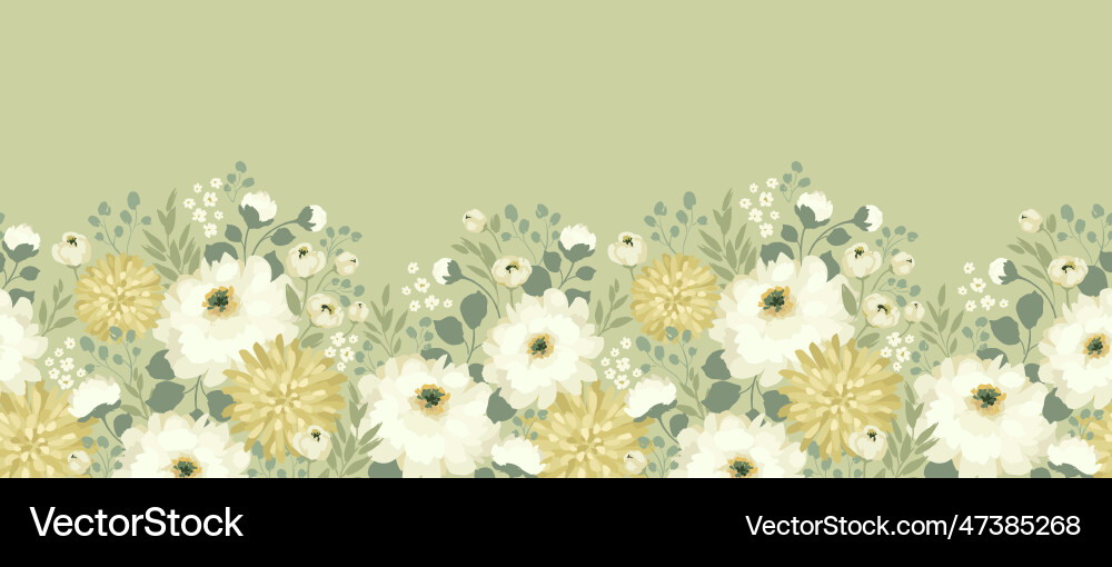 Floral seamless border design for paper Royalty Free Vector