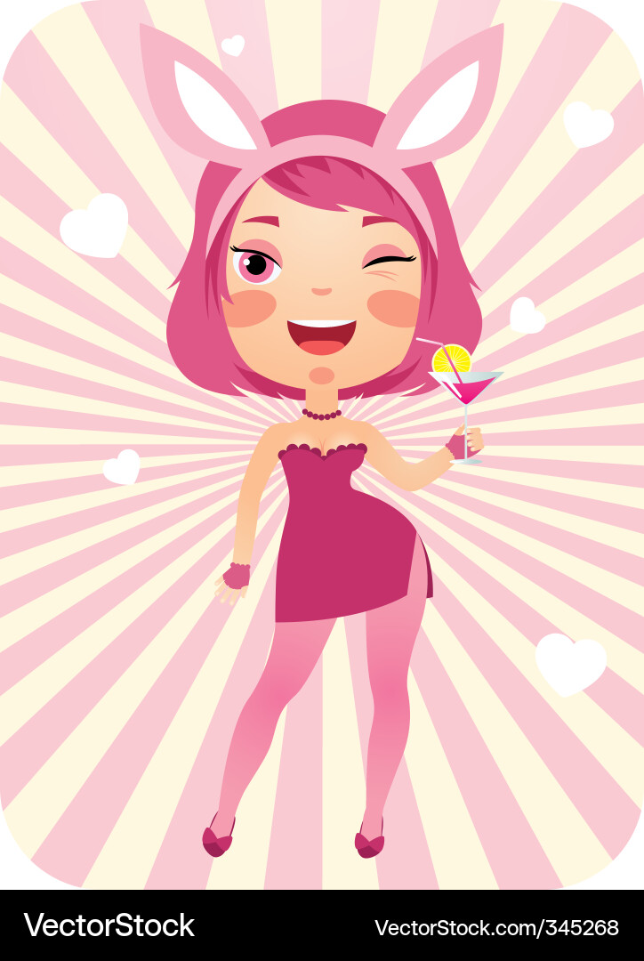 Girl in a bunny suit Royalty Free Vector Image