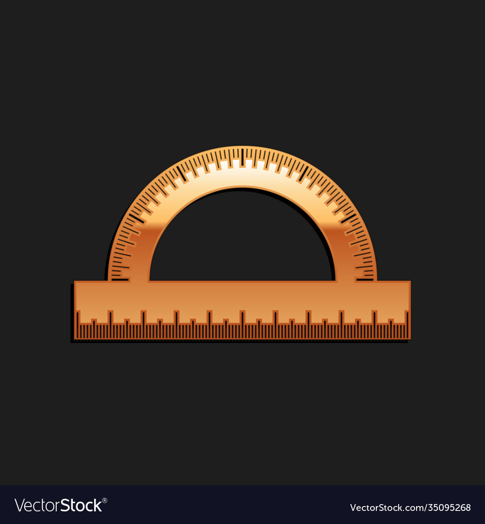 Gold protractor grid for measuring degrees icon Vector Image Gold protractor grid for measuring degrees icon Vector Image
