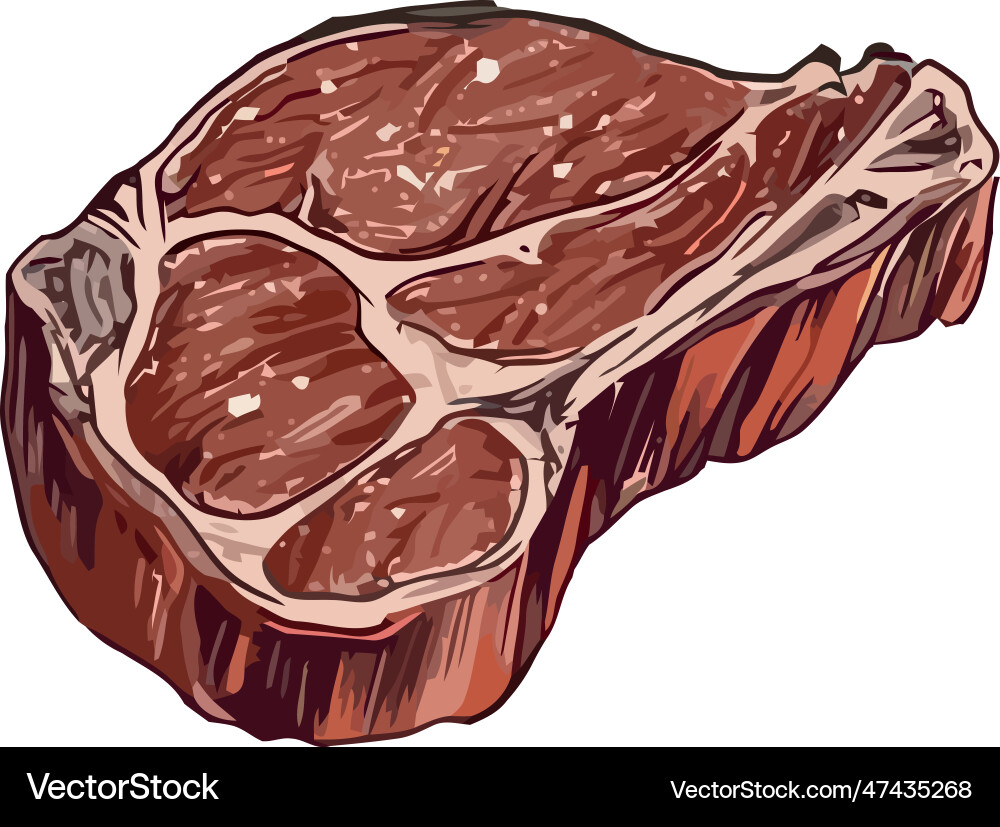Grilled steak fresh and juicy Royalty Free Vector Image