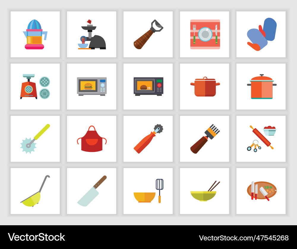 Kitchen utensils and electric appliances concept Vector Image