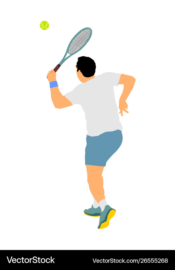 Man tennis player isolated on white background Vector Image