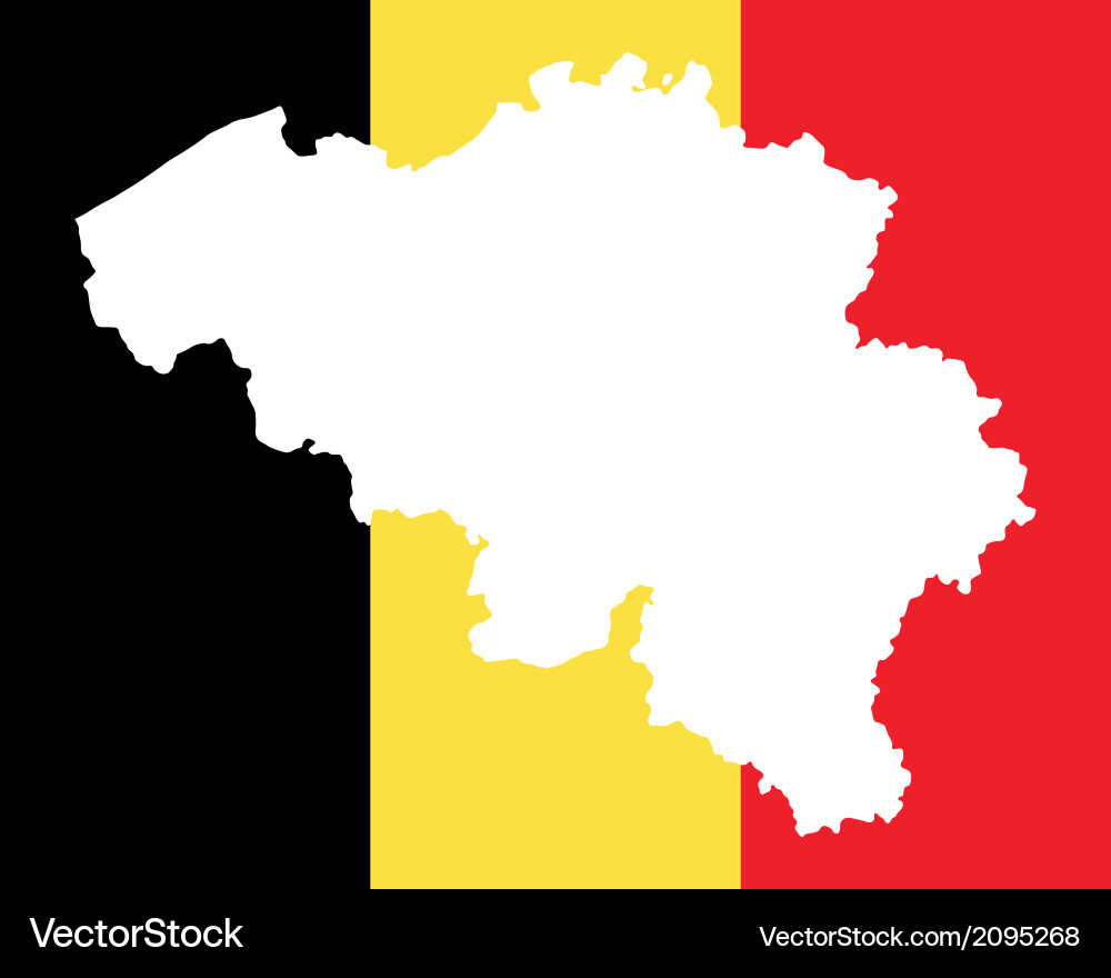 Map and flag of belgium Royalty Free Vector Image