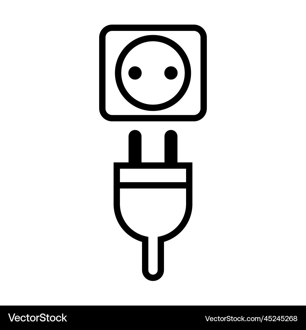 Outlet and plug-in icon or charging plug icon Vector Image