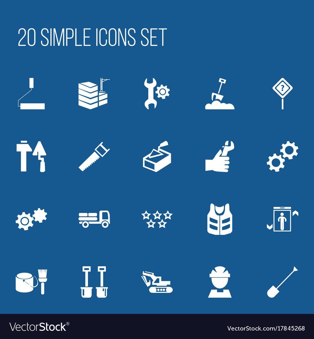 Set of 20 editable structure icons includes Vector Image