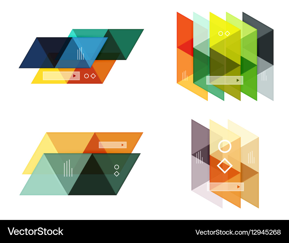 Set of blank geometric infographic web Royalty Free Vector