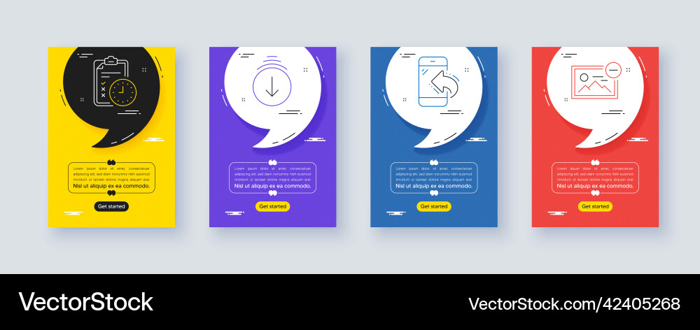 Set of incoming call exam time and scroll down Vector Image