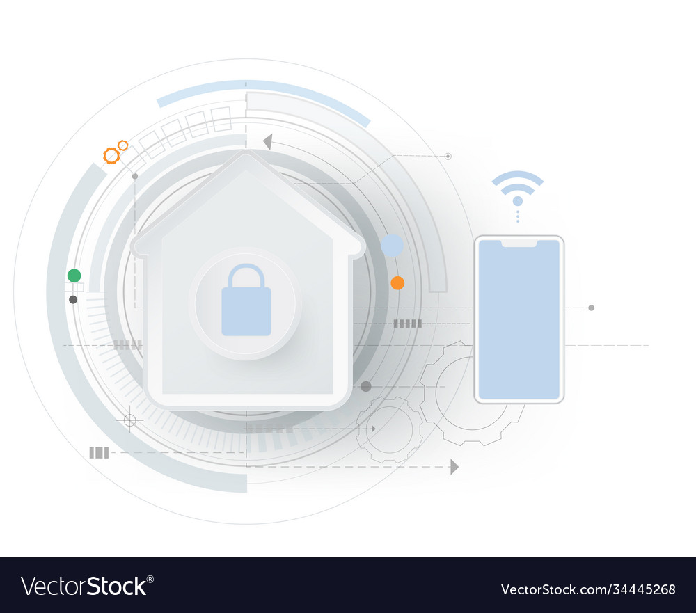 Smart home technology controlling protection Vector Image