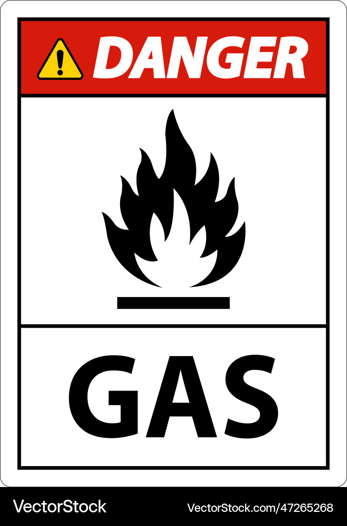 Symbol danger sign gas on white background Vector Image