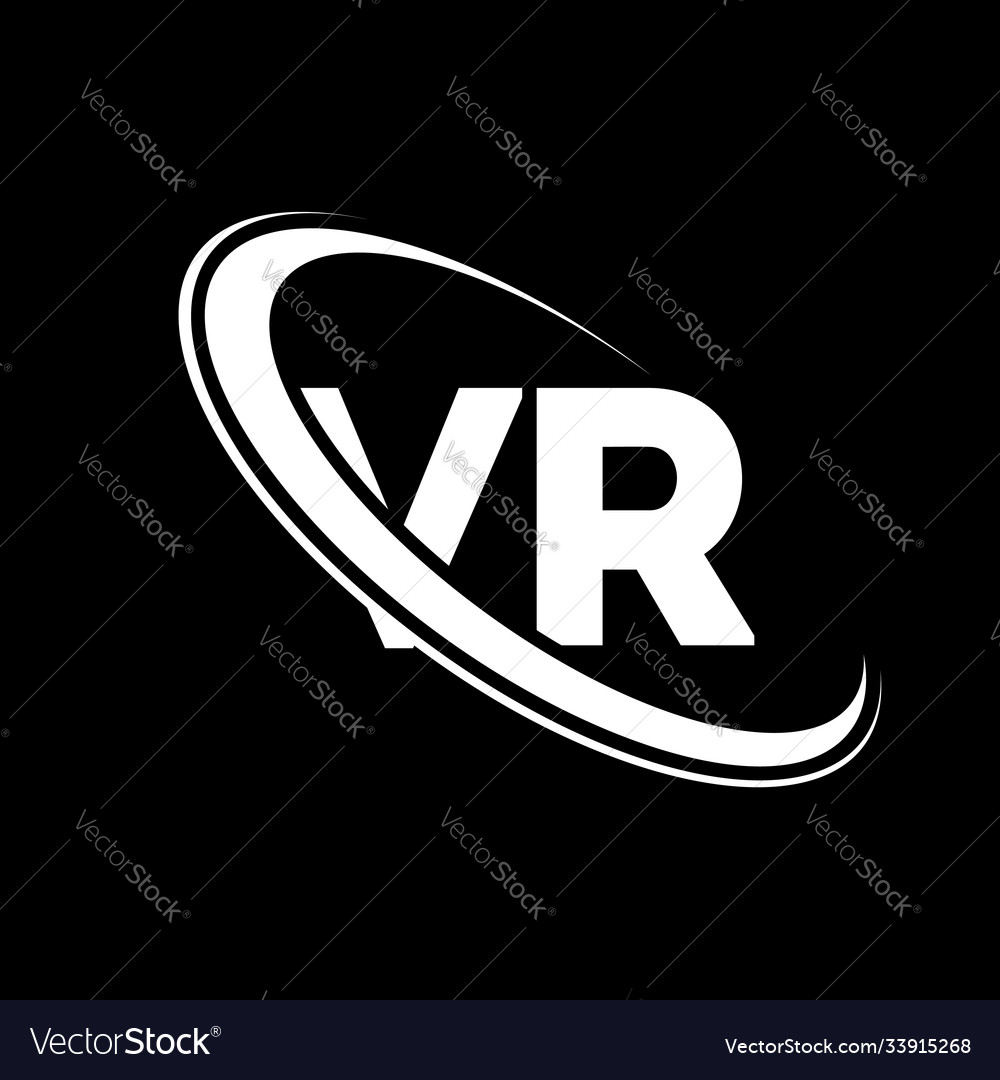 Vr logo v r design white letter vrv Royalty Free Vector