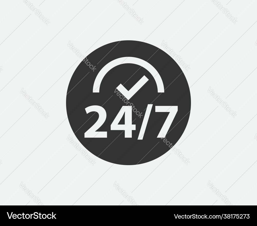 24 hours a day service icon symbol Royalty Free Vector Image