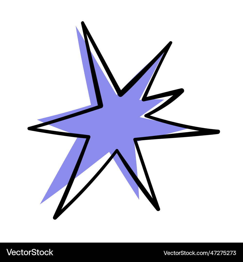 Abstract doodle star hand drawn simple stylized Vector Image