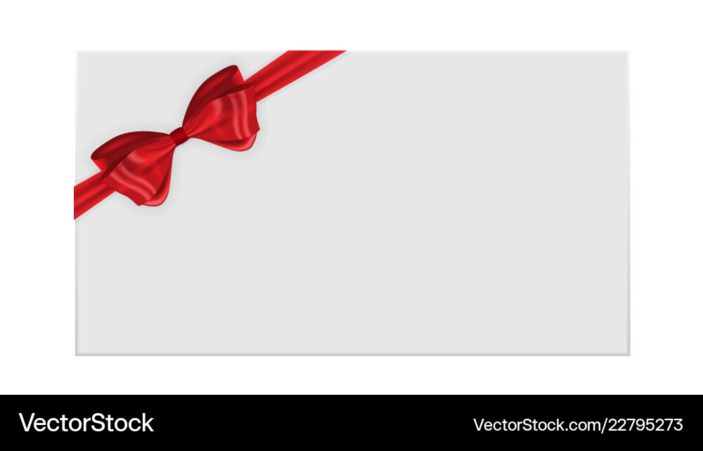 Gift card template with bow and ribbon Royalty Free Vector