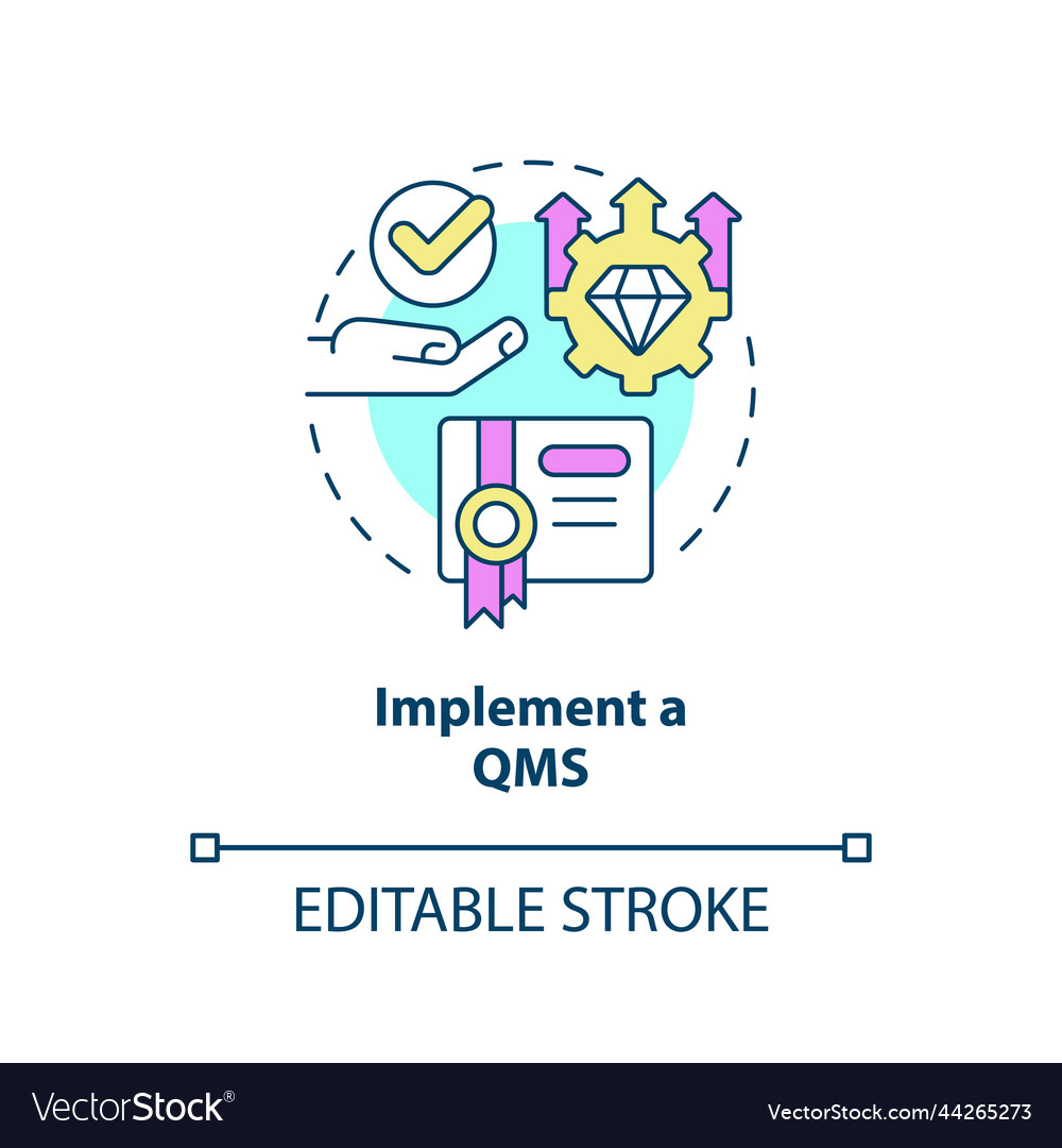 Implement qms concept icon Royalty Free Vector Image Implement qms concept icon Royalty Free Vector Image