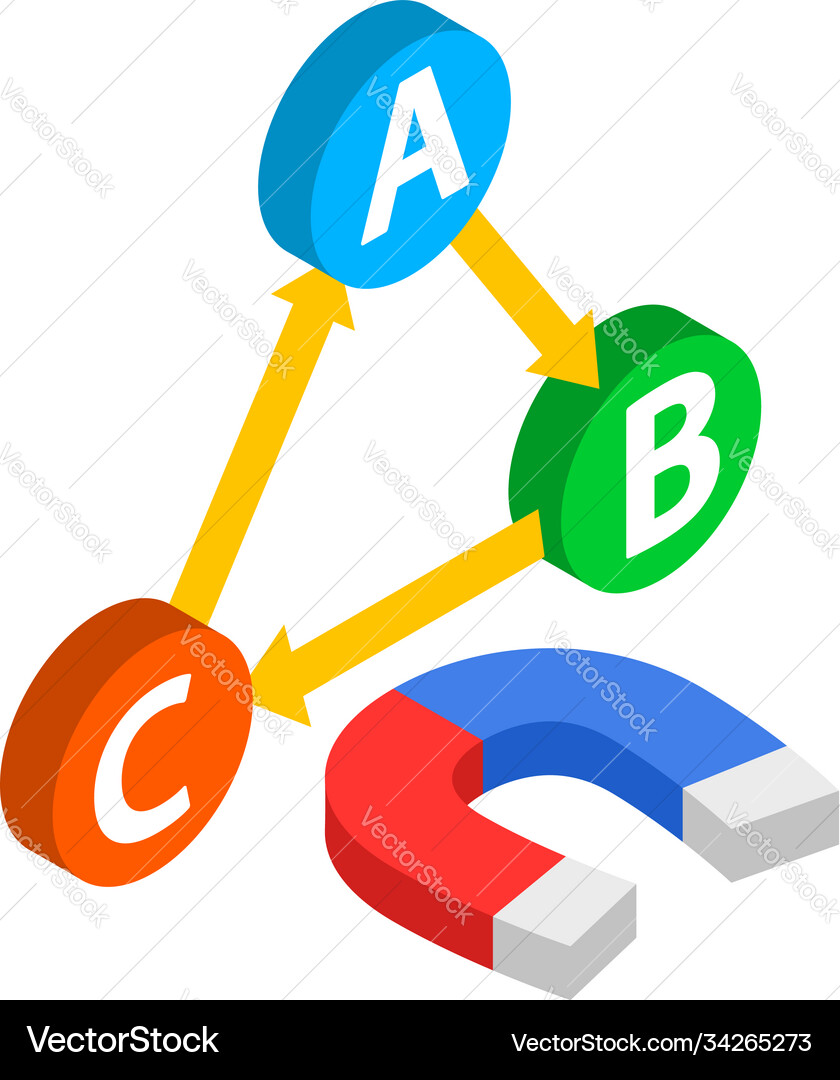 Inbound marketing icon isometric style Royalty Free Vector