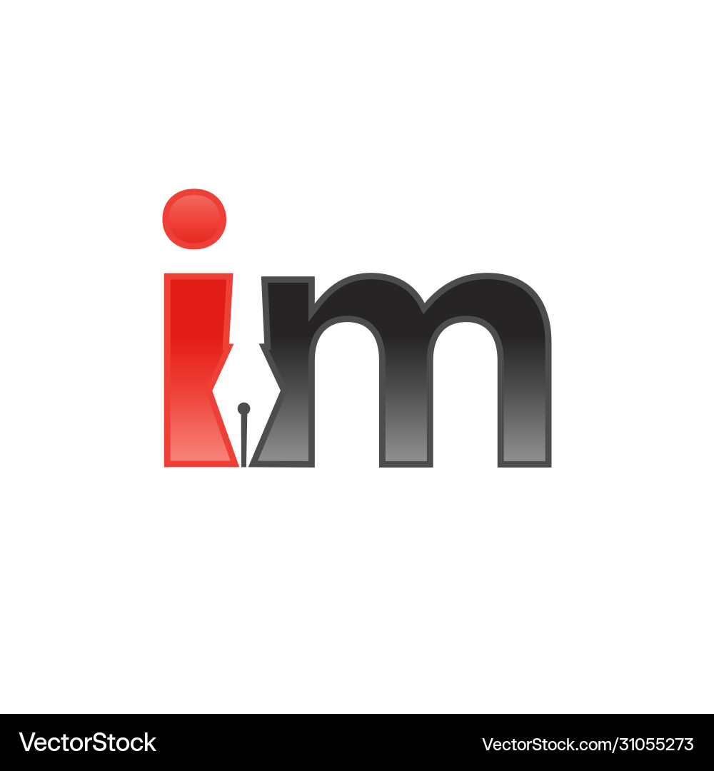 Initial letter im logo design minimal letter logo Vector Image