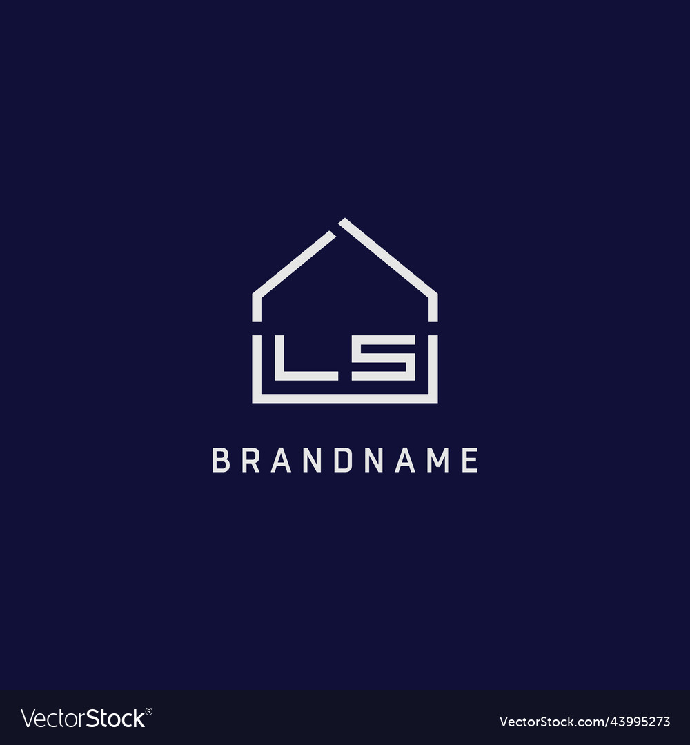 Initial letter ls roof real estate logo design Vector Image