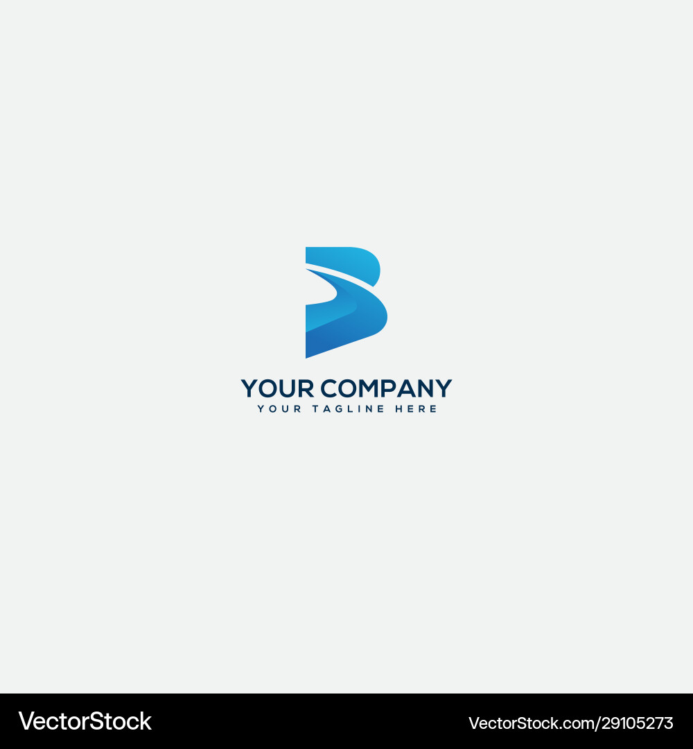 Letter b and road logo b way logo monogram Vector Image