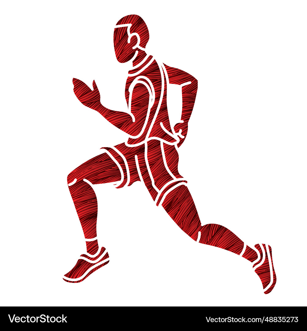 Marathon runner a man running action jogging sport
