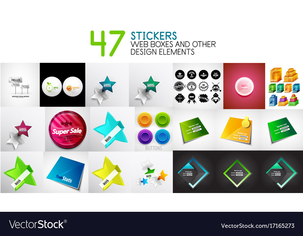 Set of stickers labels web design Royalty Free Vector Image