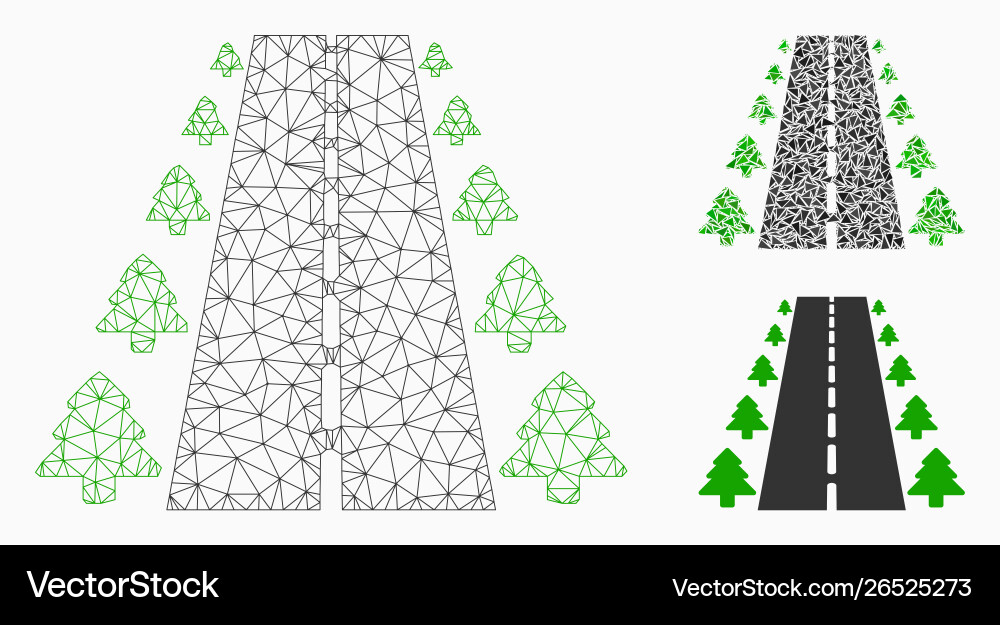 Straight road alley mesh network model Royalty Free Vector
