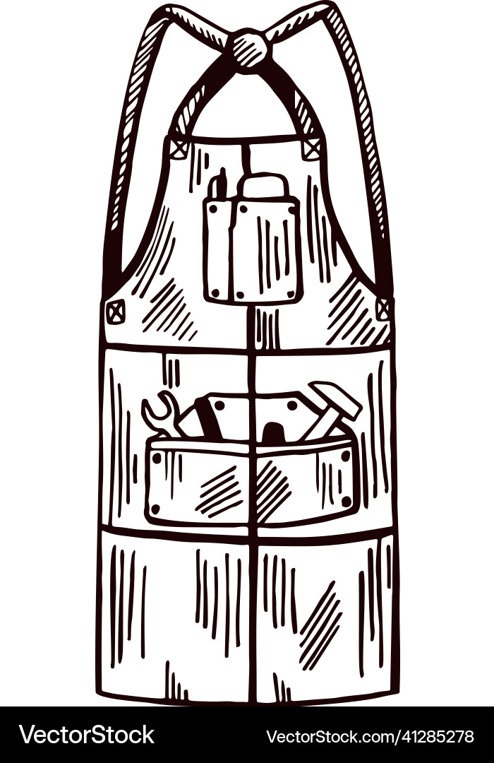 Apron with tools isolated pinafore of workman Vector Image