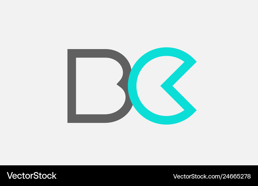 Blue grey alphabet letter bc b c combination Vector Image