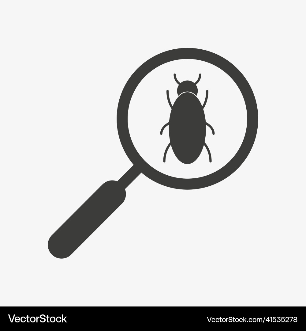 Entomology icon bug in a magnifying glass Vector Image