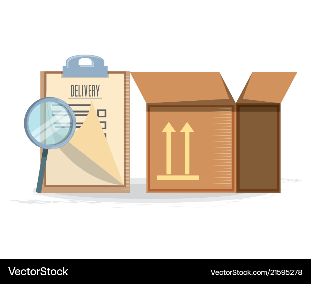 Fast delivery with box travel Royalty Free Vector Image