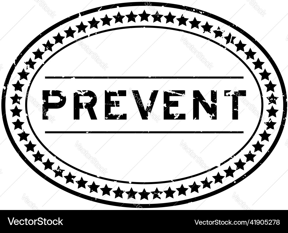 Grunge Black Prevent Rubber Seal Stamp Royalty Free Vector