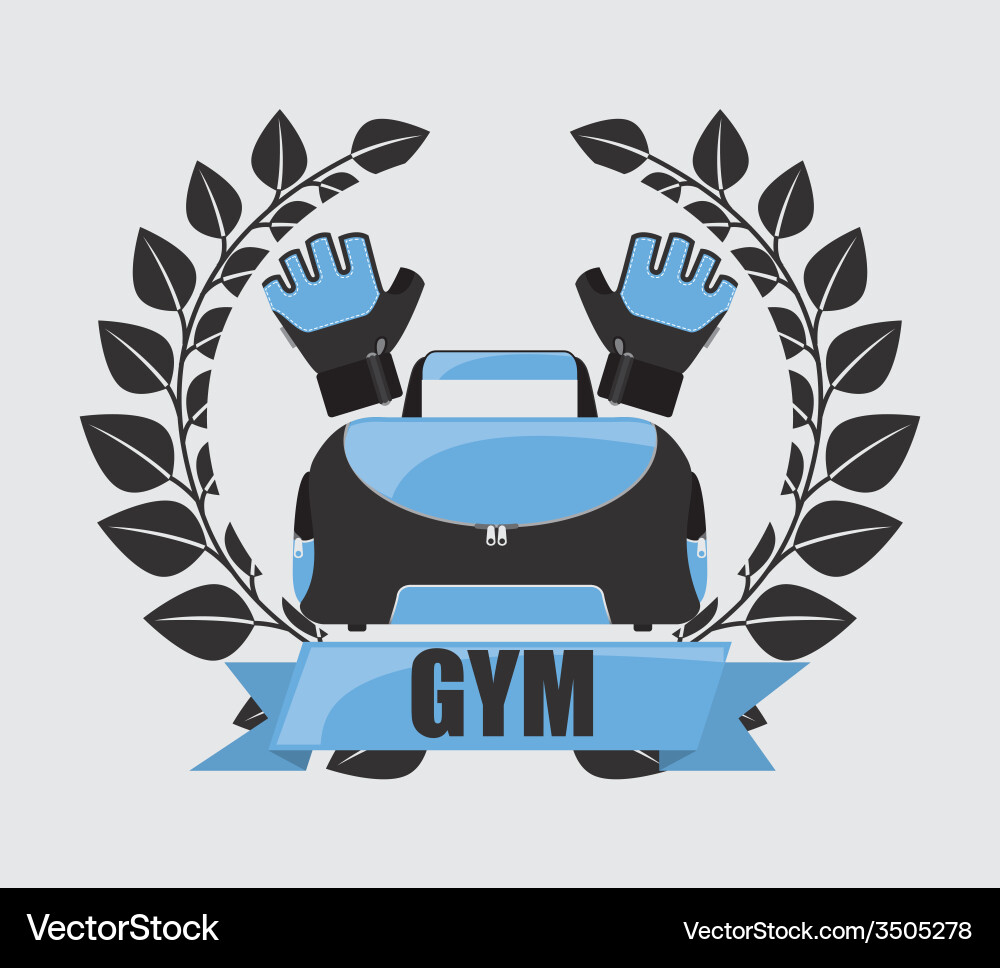 Gym label design Royalty Free Vector Image - VectorStock