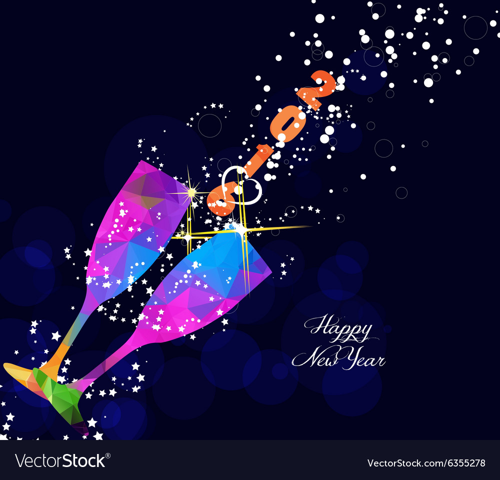 Happy new year 2016 greeting card or poster design
