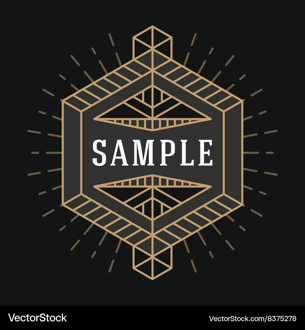 Line art decorative geometric frame design Vector Image