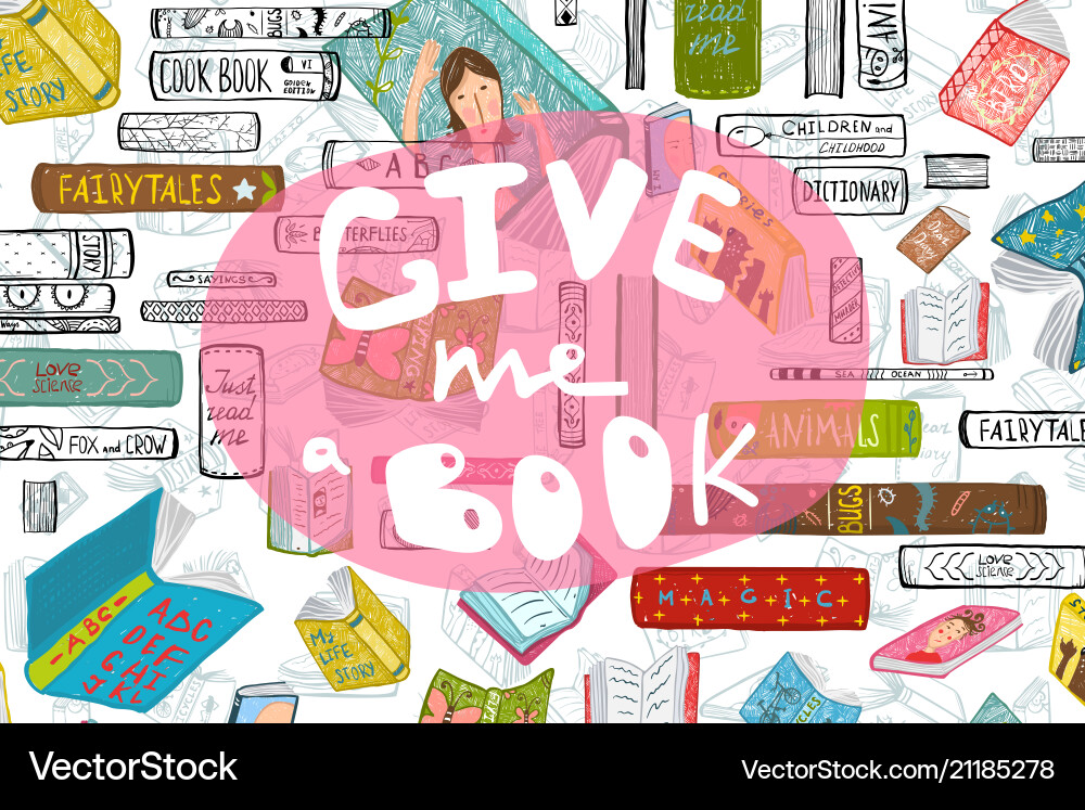 Love reading books sign Royalty Free Vector Image