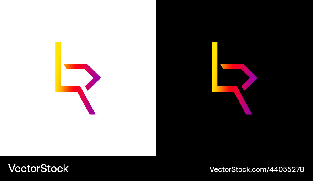 Modern and sophisticated letter lr initials logo Vector Image