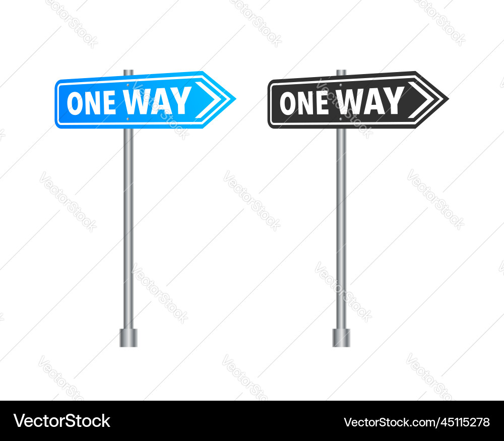 One Way Street Sign Royalty Free Vector Image - VectorStock