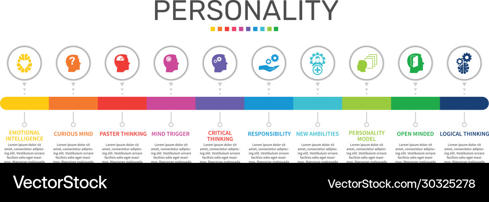 Personality infographics design timeline concept Vector Image